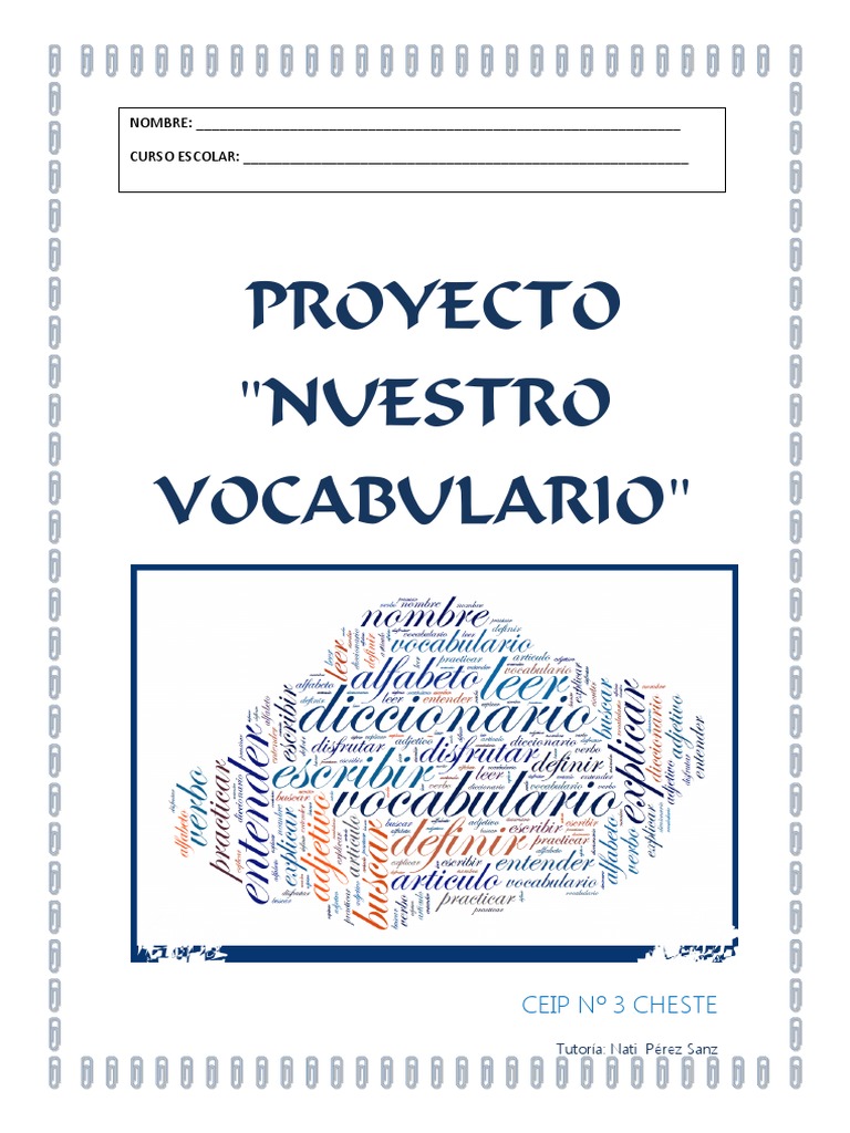 PROYECTO VOCABULARIO | Diccionario | Adultos