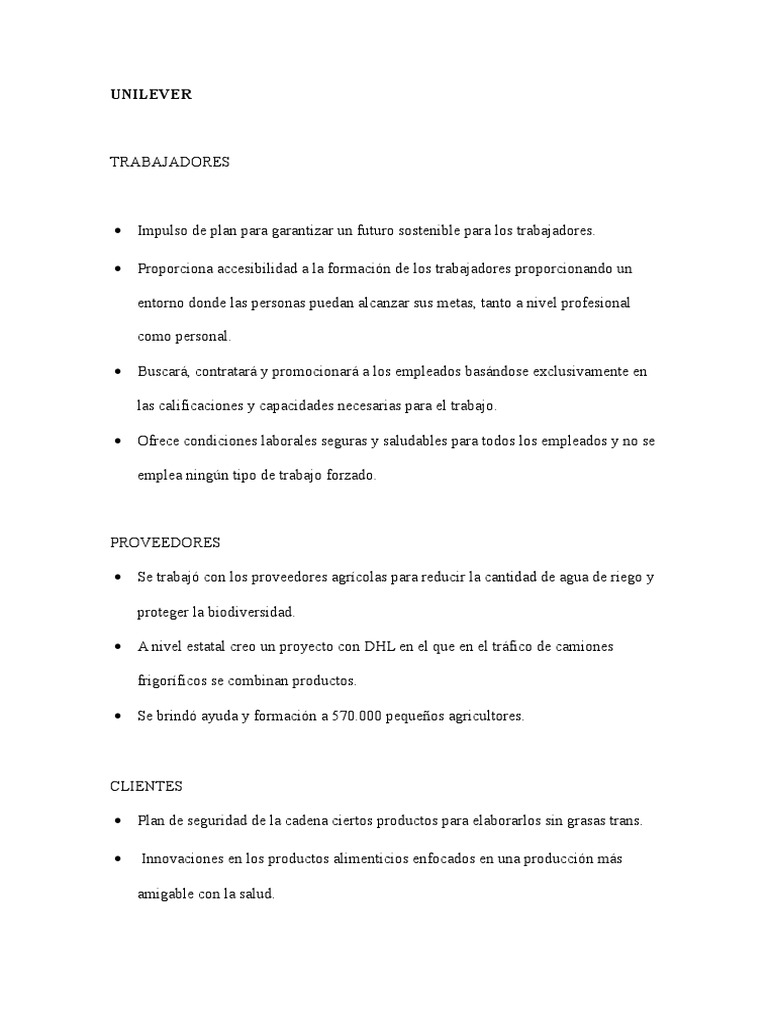 Unilever | PDF | Calidad (comercial) | Residuos