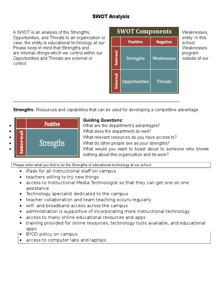 Educational Tech SWOT Analysis | PDF