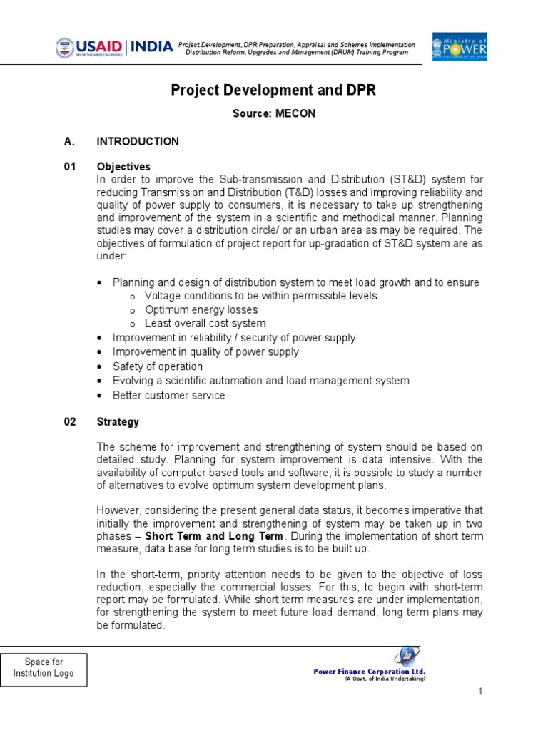 5-1 DPR - Project Development and DPR | PDF | Electrical Substation ...