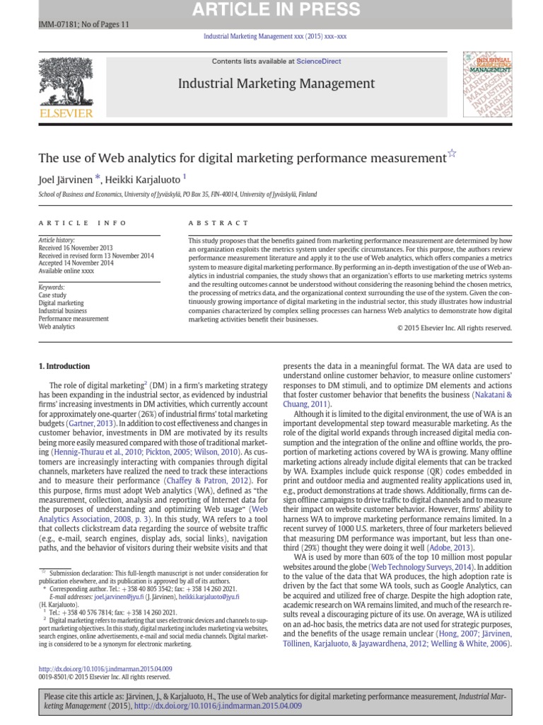 Journal Marketing | PDF | Digital Marketing | Analytics