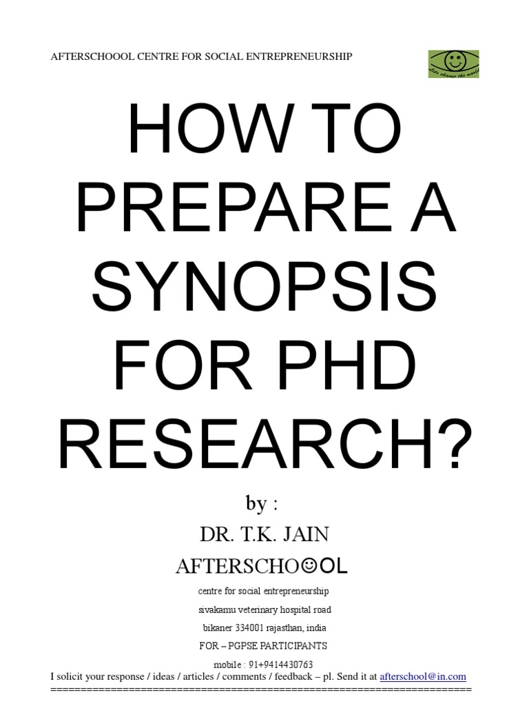 Preparing a PhD Research Synopsis | PDF | Emotional Intelligence ...