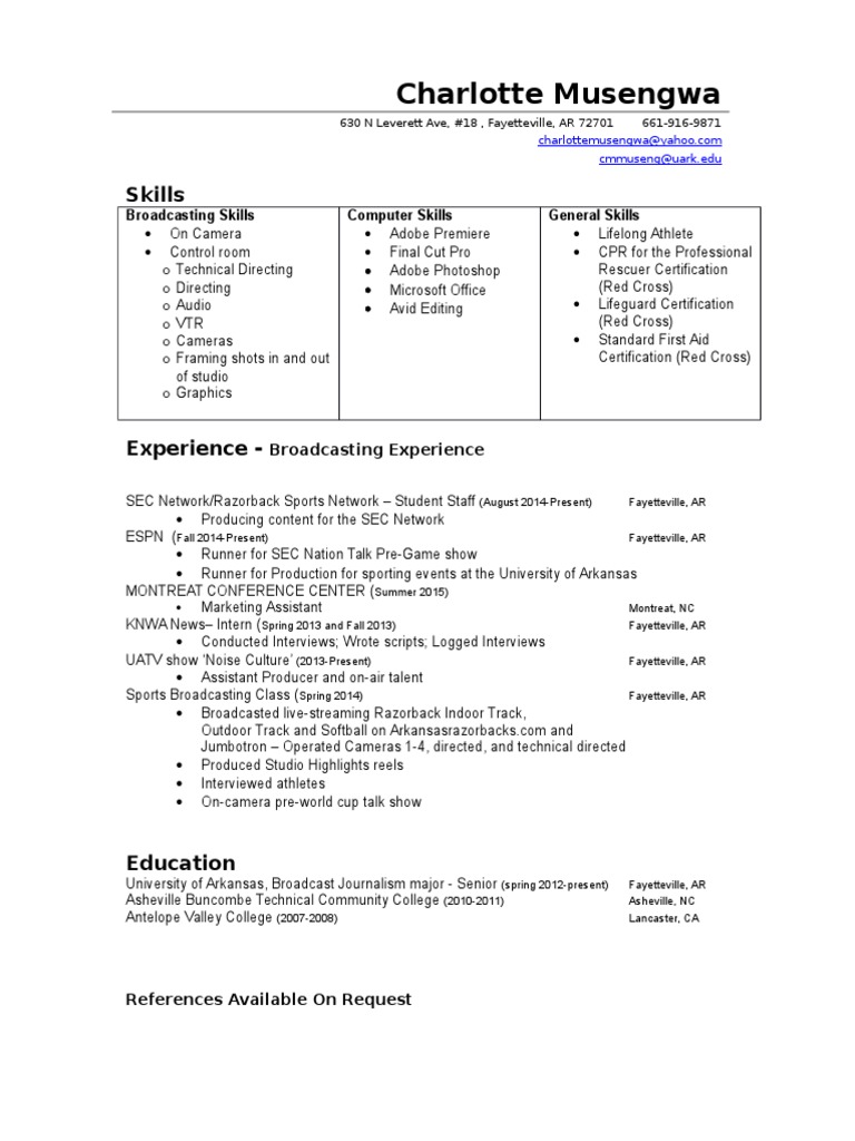 Producing Class Resume | PDF