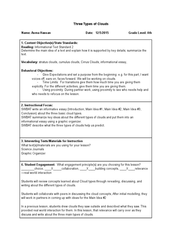 Three Types of Clouds | PDF | Cloud | Essays