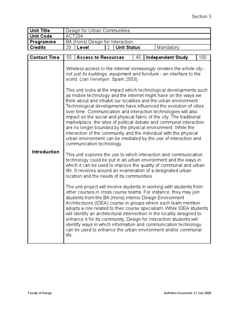 Unit Title Unit Code Programme Credits Level Unit Status Contact Time ...