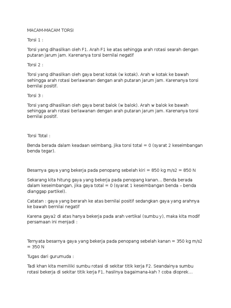 Contoh Soal Torsi | PDF