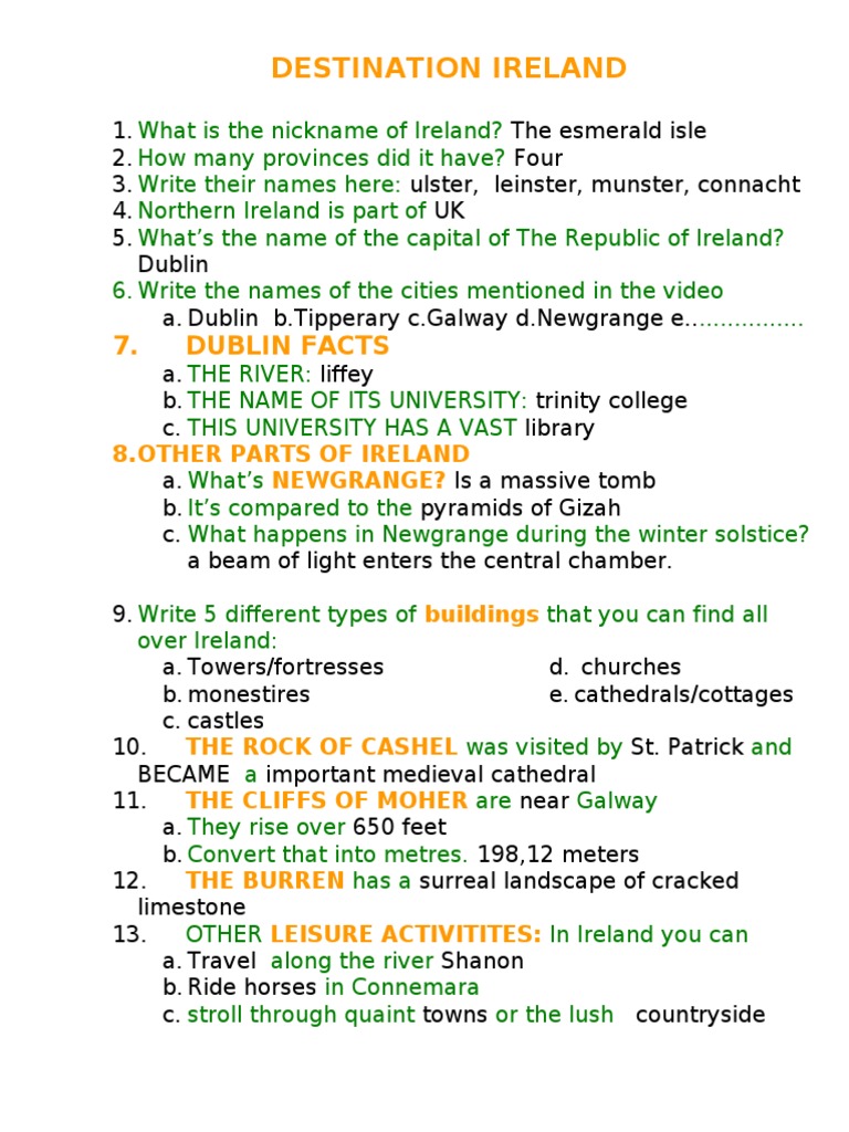 Discover Ireland: Facts and Highlights | PDF | Travel