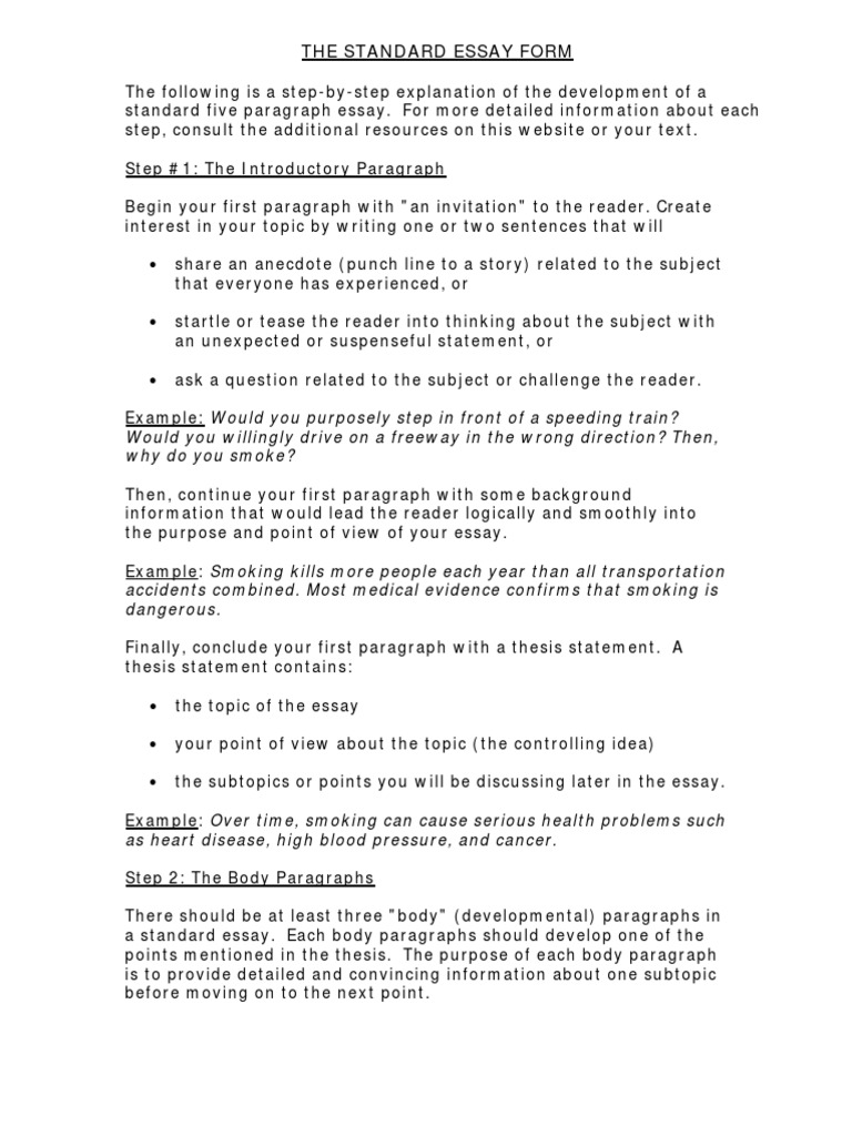 Standard Essay Form | PDF | Essays | Cardiovascular Diseases