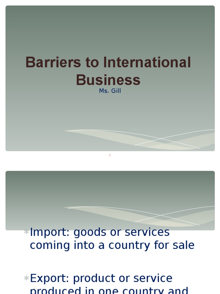 3 The Barriers and Trade Agreements | PDF | Finance & Money Management