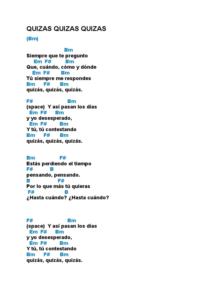 Quizas Quizas Quizas | PDF