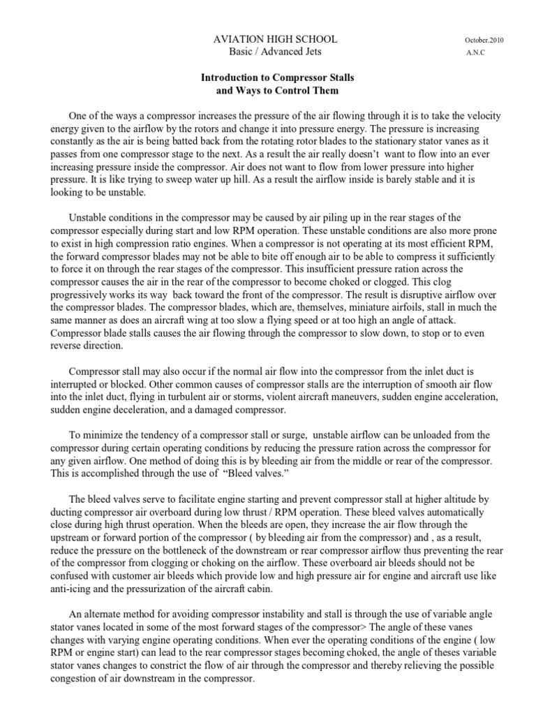 Jet Compressor Stall Solutions | PDF | Gases | Gas Technologies