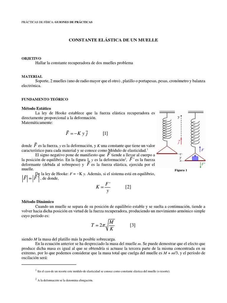 Constante Elástica de Muelles en Física | PDF | Elasticidad (Física ...