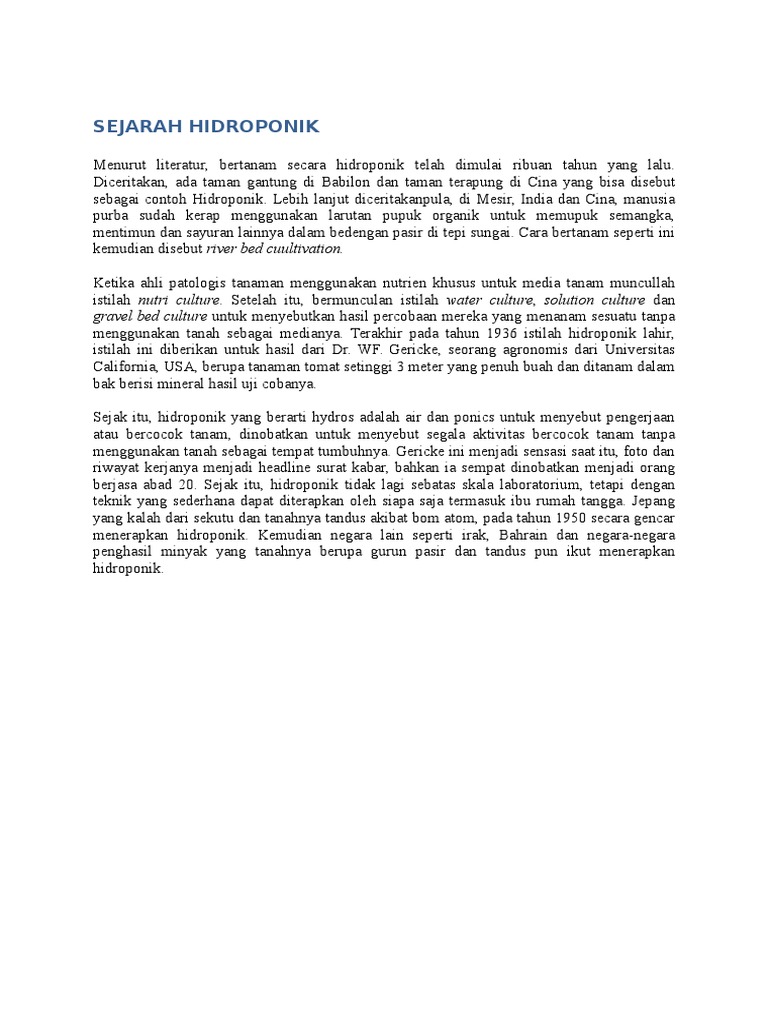 Materi Hidroponik | PDF