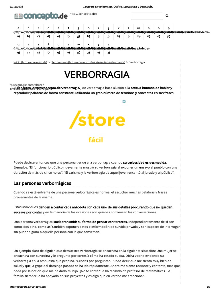 Concepto de Verborragia | PDF | Estado (política) | Las emociones
