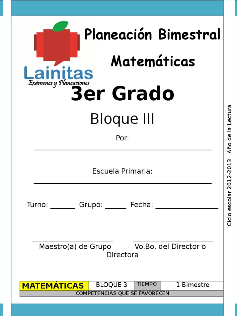 3er Grado - Bloque 3 - Matemáticas | PDF | Fracción (Matemáticas ...