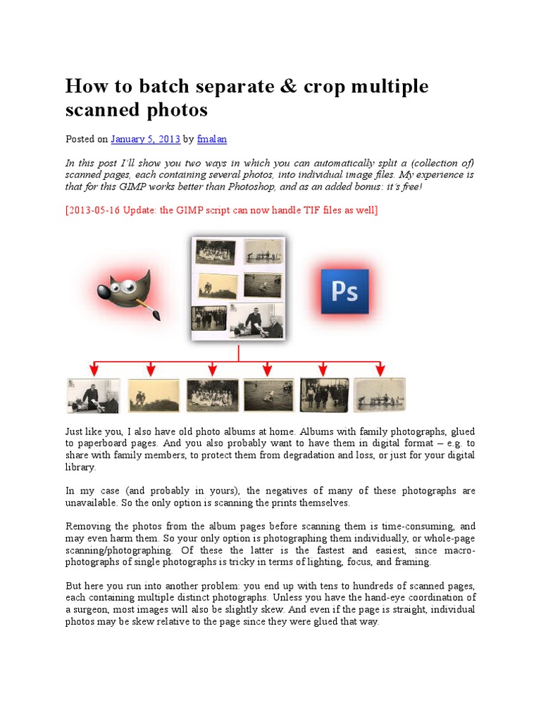 How To Batch Separate & Crop Multiple Scanned Photos | PDF | Adobe ...