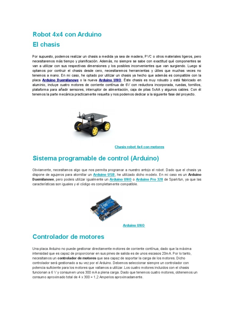 Robot 4x4 Con Arduino | PDF | Arduino | Robot