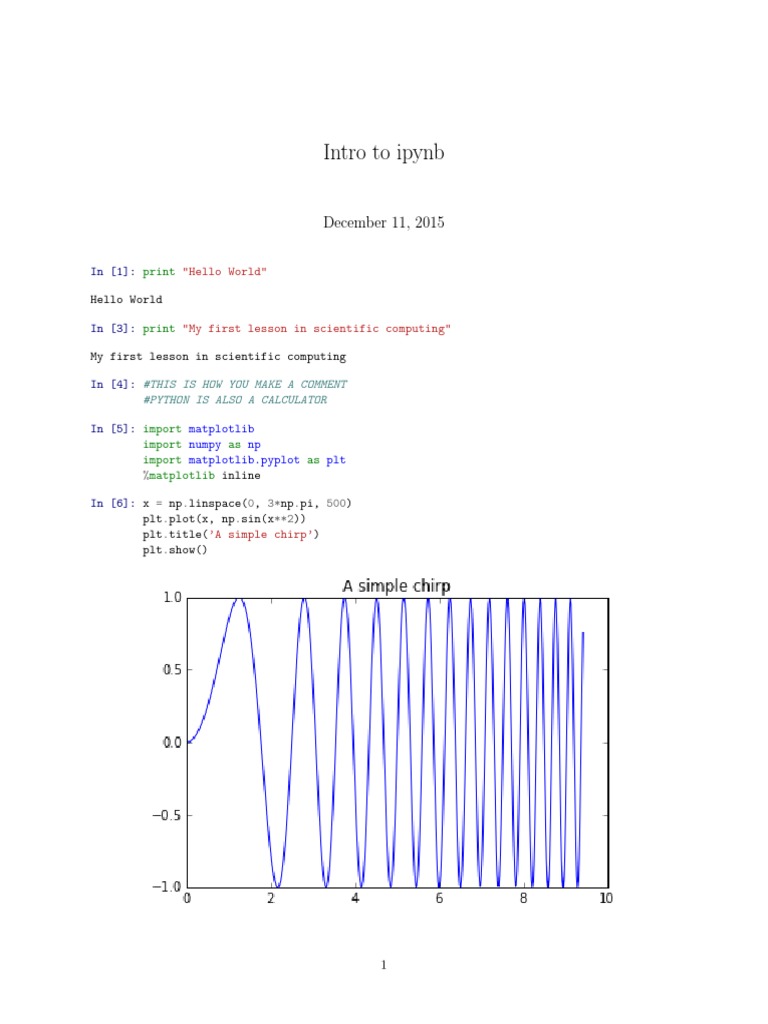 Intro to ipynb: Scientific Computing | PDF