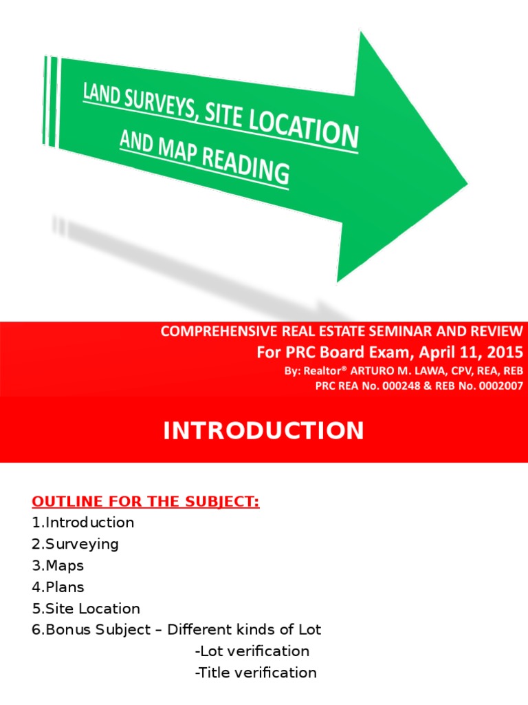 Land Surveys, Site Location and Map Reading-Dec6 | PDF | Map | Surveying