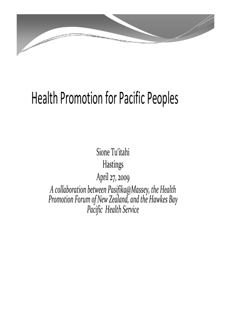 Applying Indigenous Models Pasifika Health Promotion | PDF | Health ...