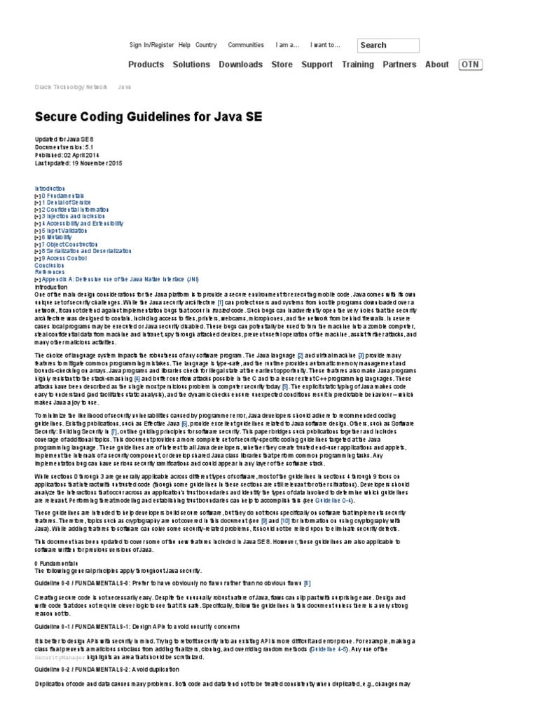 Secure Coding Guidelines For Java Se Download Free Pdf Inheritance Object Oriented 1683