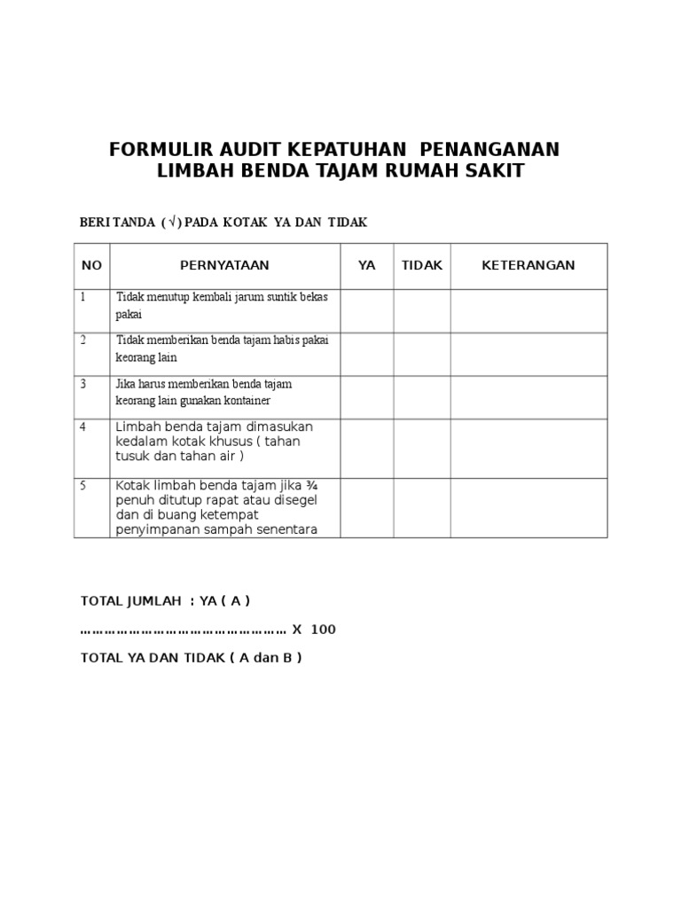 Lembar Audit Ppi | PDF