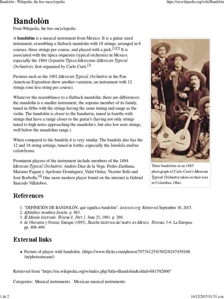 Bandolón - Wikipedia, The Free Encyclopedia | PDF | Musical Instruments ...
