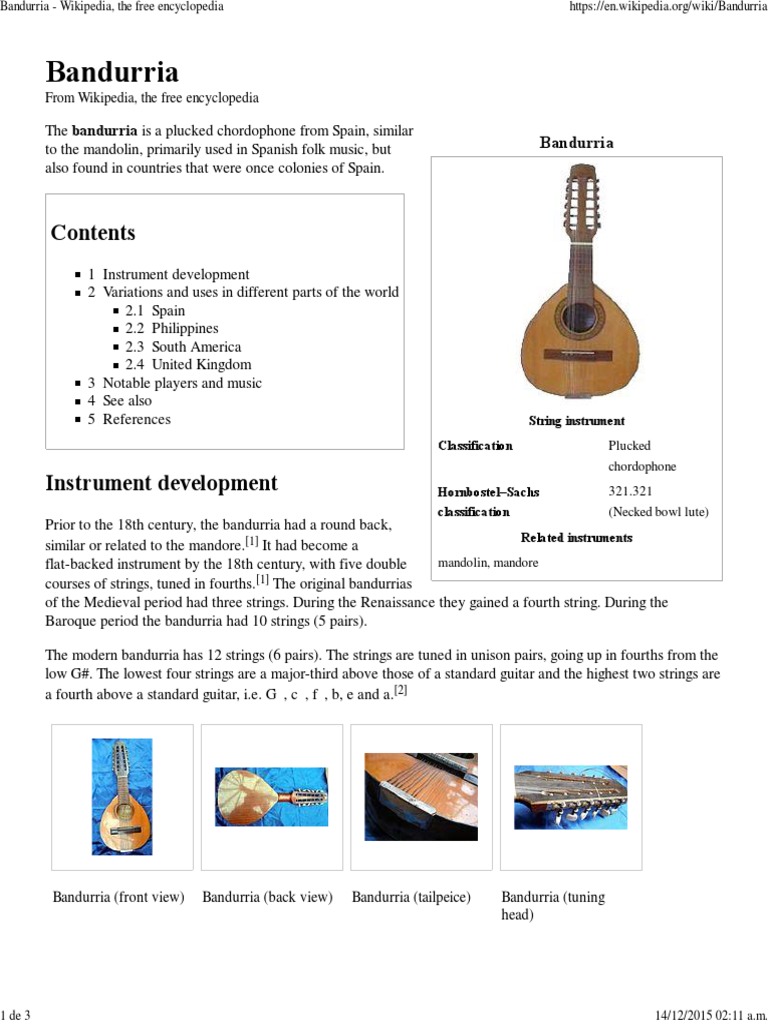 Overview of the Bandurria Instrument | PDF | Music Production ...