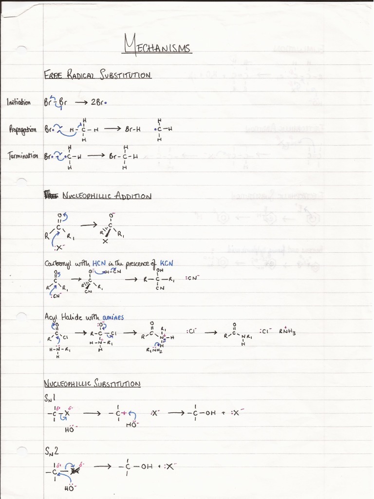 Mechanisms For Edexcel A Level Chemistry | PDF