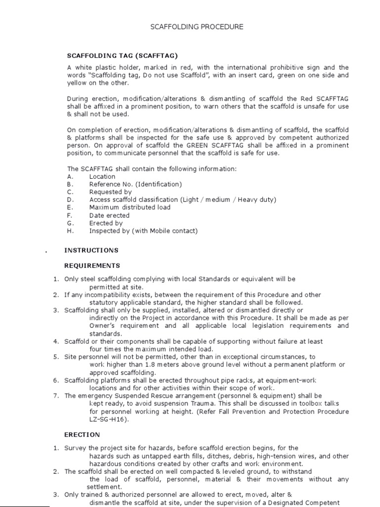 Scaffolding Procedure | PDF | Scaffolding | Nature