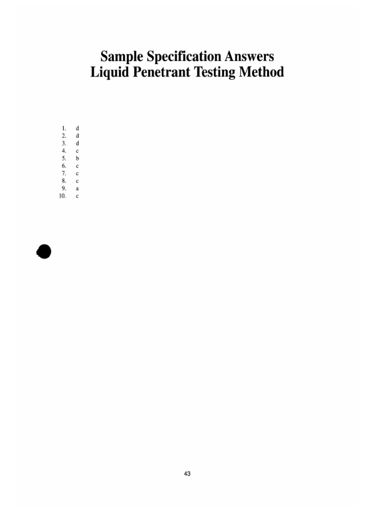 PT ASNT Levels I II III Questions Answers 17 | PDF