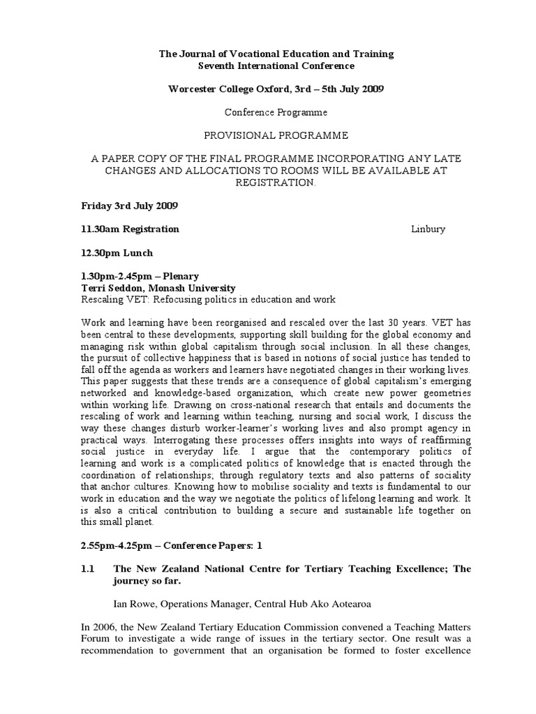 @@JVETconference Abstracts | Vocational Education | Mentorship | Free ...