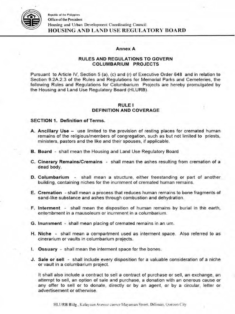 Final Draft Irr Columbarium Projects | PDF | Cremation | Burial