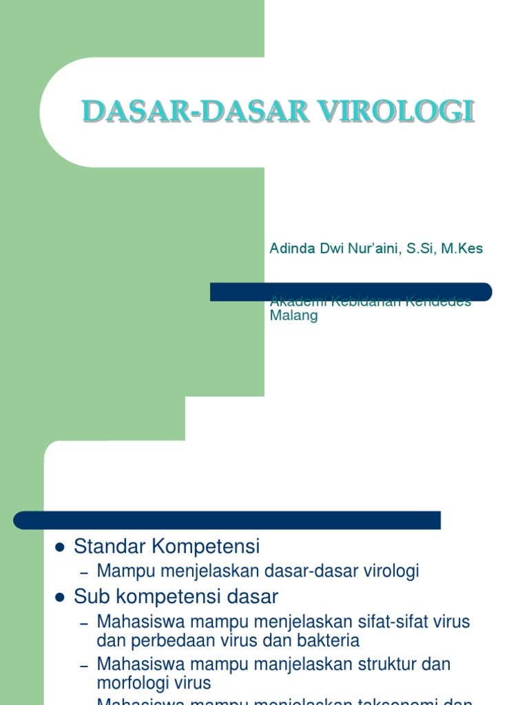 Dasar-Dasar Virologi: Struktur & Klasifikasi Virus | PDF | Griya ...
