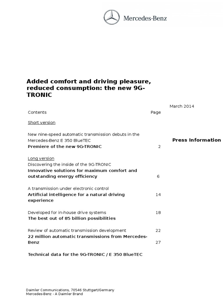 PM 9G TRONIC en | PDF | Automatic Transmission | Transmission (Mechanics)