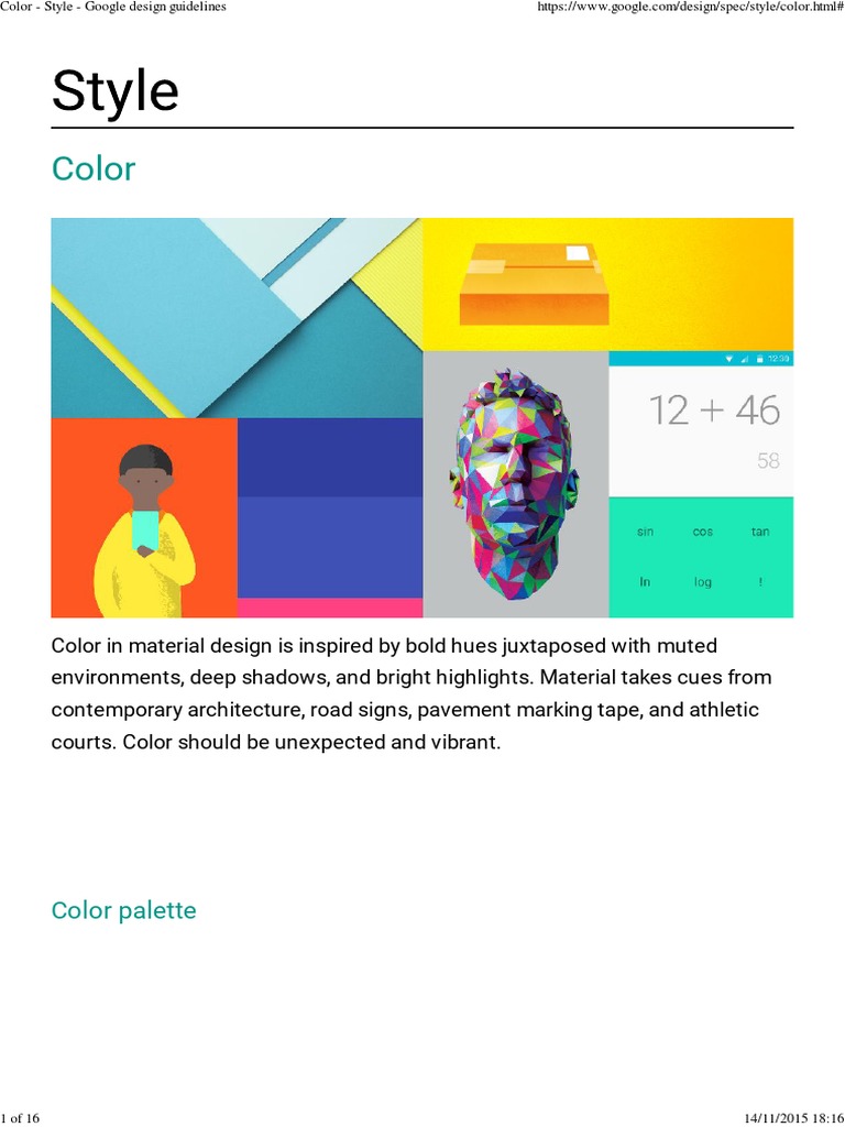 Color - Style - Google Design Guidelines | PDF | Grey | Color