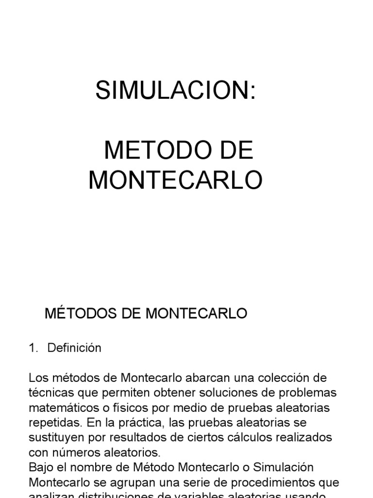 Simulacion Metodo de Monte Carlo | PDF | Método Monte Carlo | Aleatoriedad