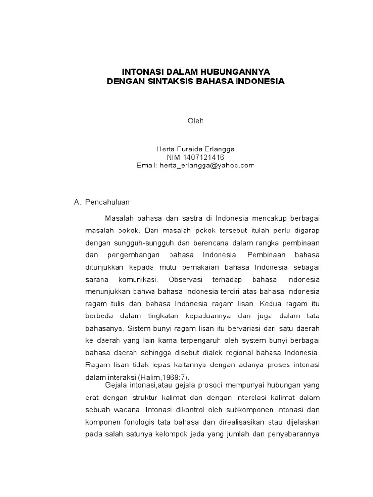Intonasi Dalam Hubungannya | PDF | Kajian Bahasa Asing | Sains & Matematika