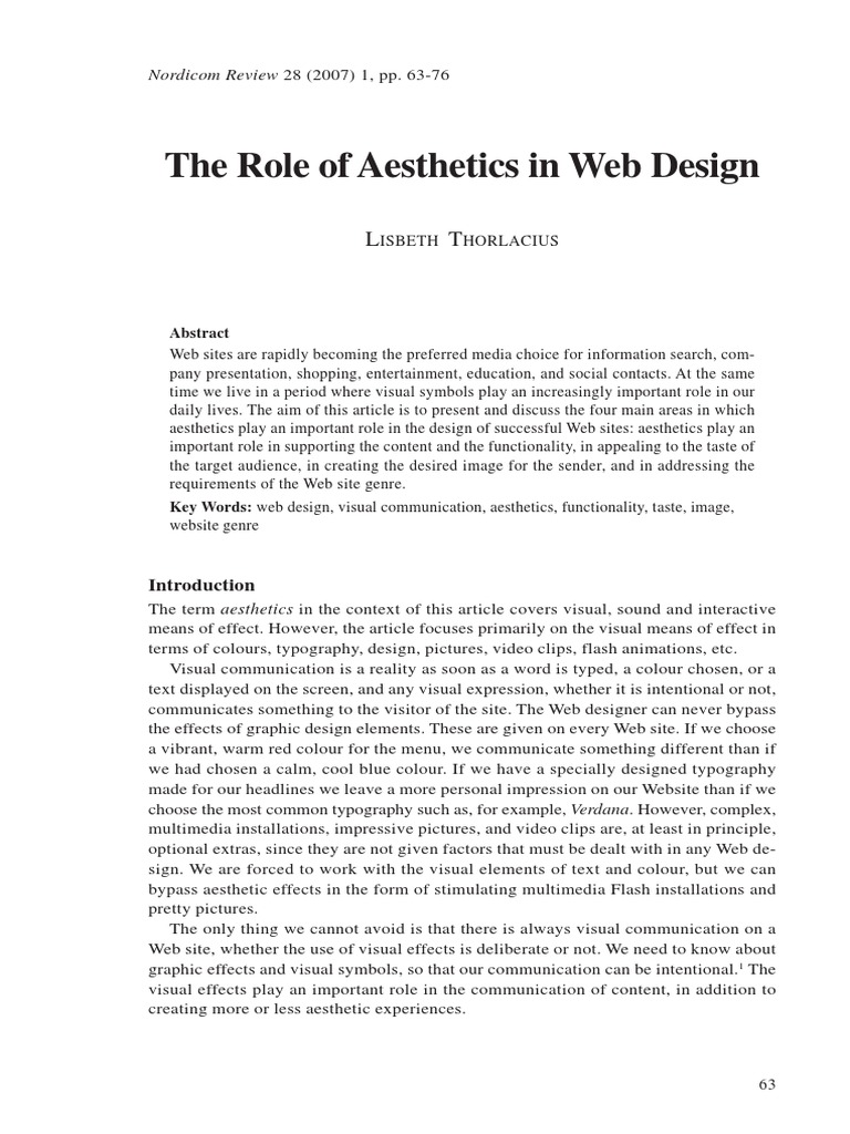 Aesthetics in Web Design Explained | PDF | Web Design | Usability