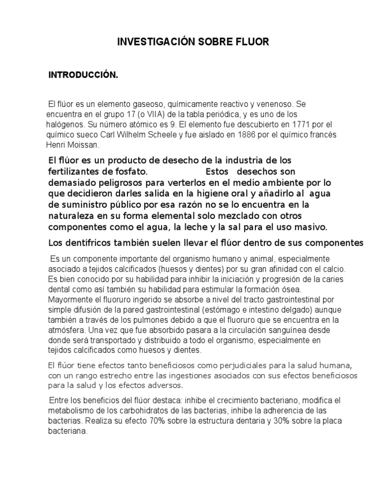 ESI FLUOR Original | PDF | Flúor | Diente humano