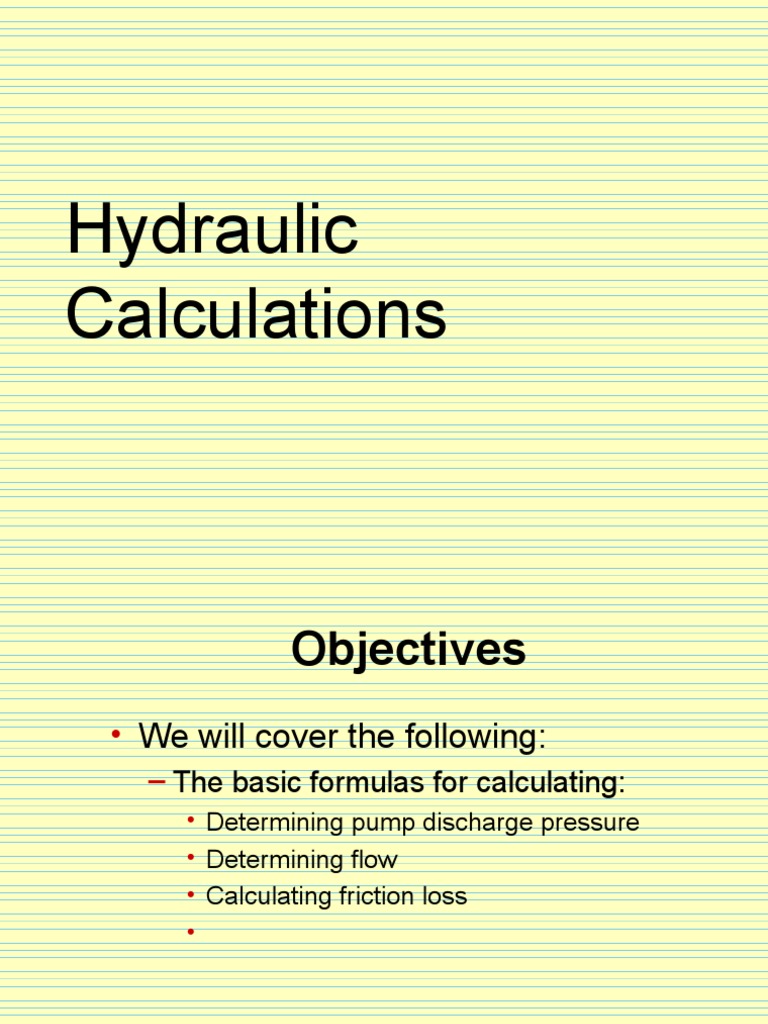 Hydraulic Calculations | PDF