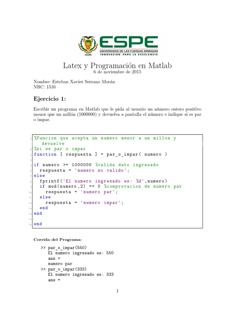 Deber Métodos Numéricos ESPE | PDF | Álgebra | Enseñanza de matemática