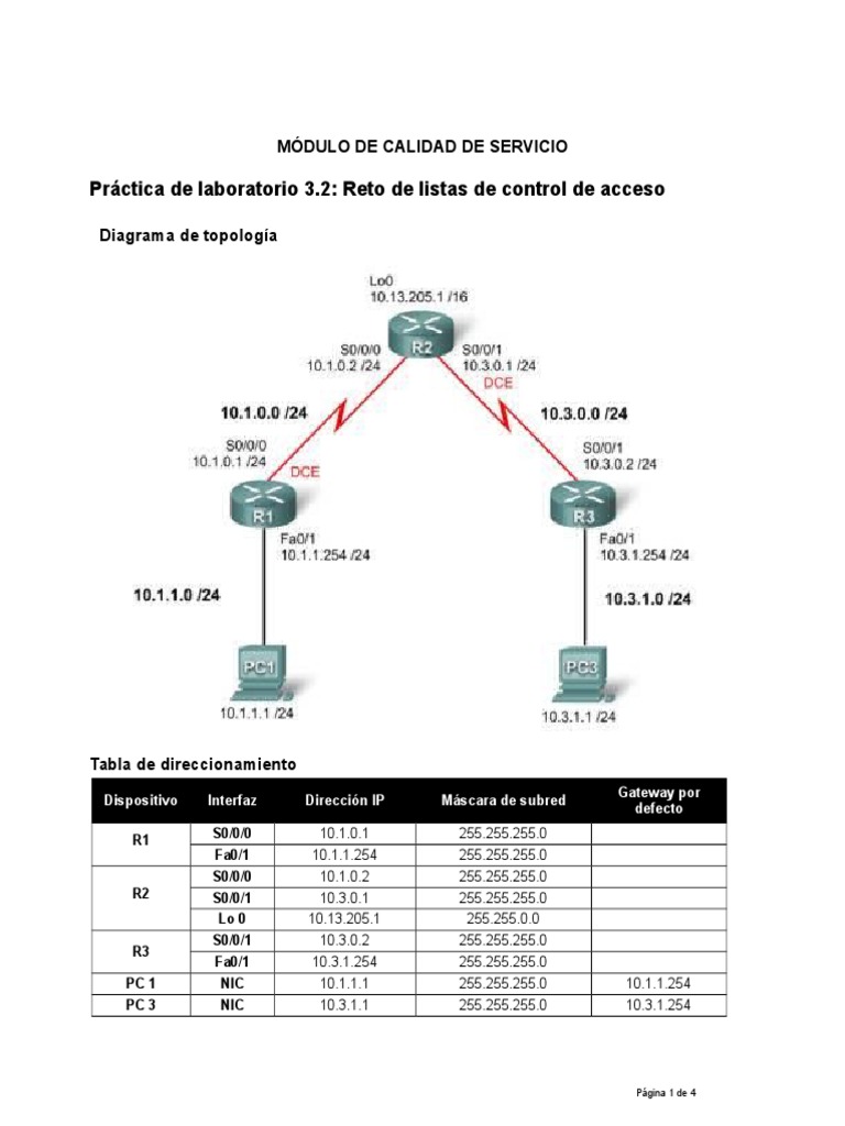 ACL RETO Estudiante | PDF | Enrutador (Computación) | Dirección IP