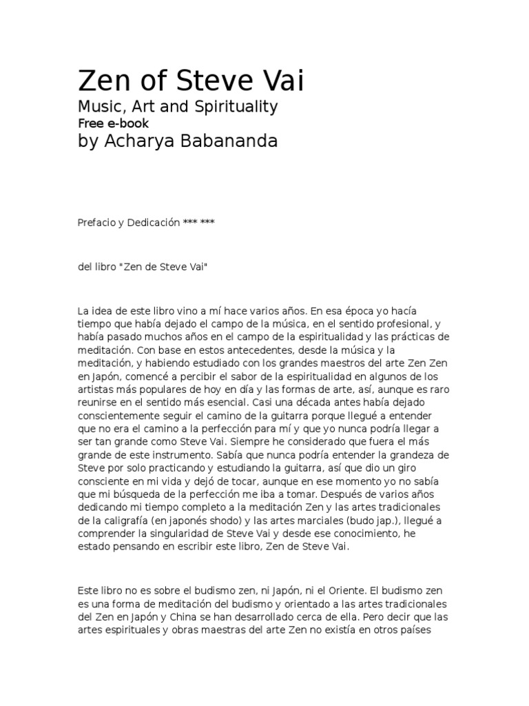 Zen of Steve Vai | PDF | zen | Meditación