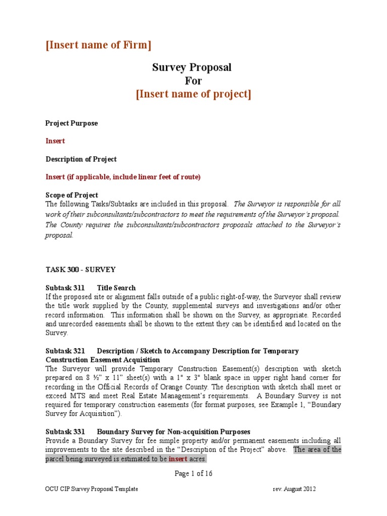 Survey Proposal for Project Planning | PDF