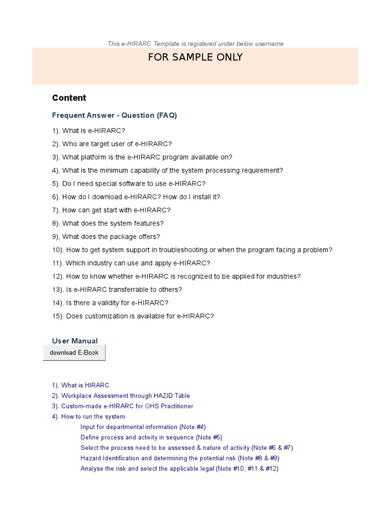 HIRARC Form | PDF | Occupational Safety And Health | Risk Management