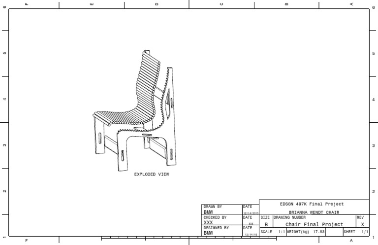 Chair Assembly Drawing Explode | PDF | Technology & Engineering