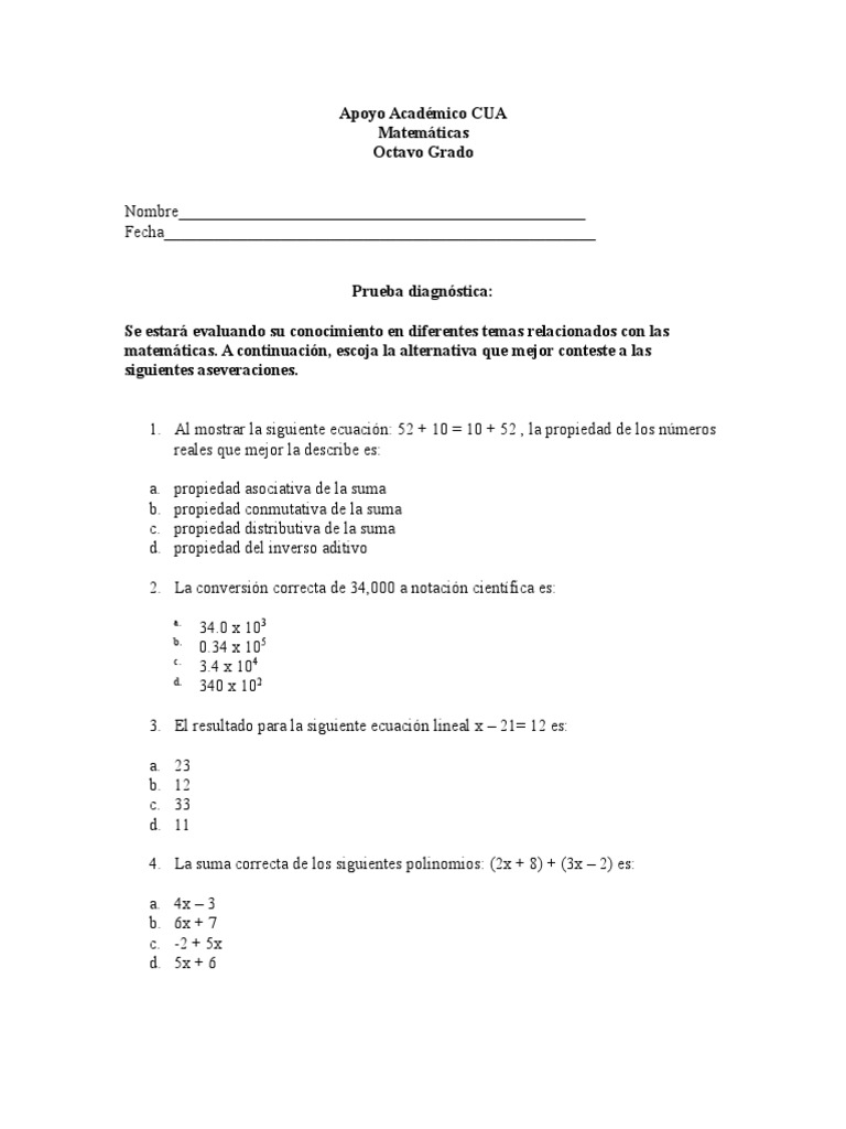 Ejercicios de Matemática Octavo | PDF | Geometría | Conceptos matemáticos