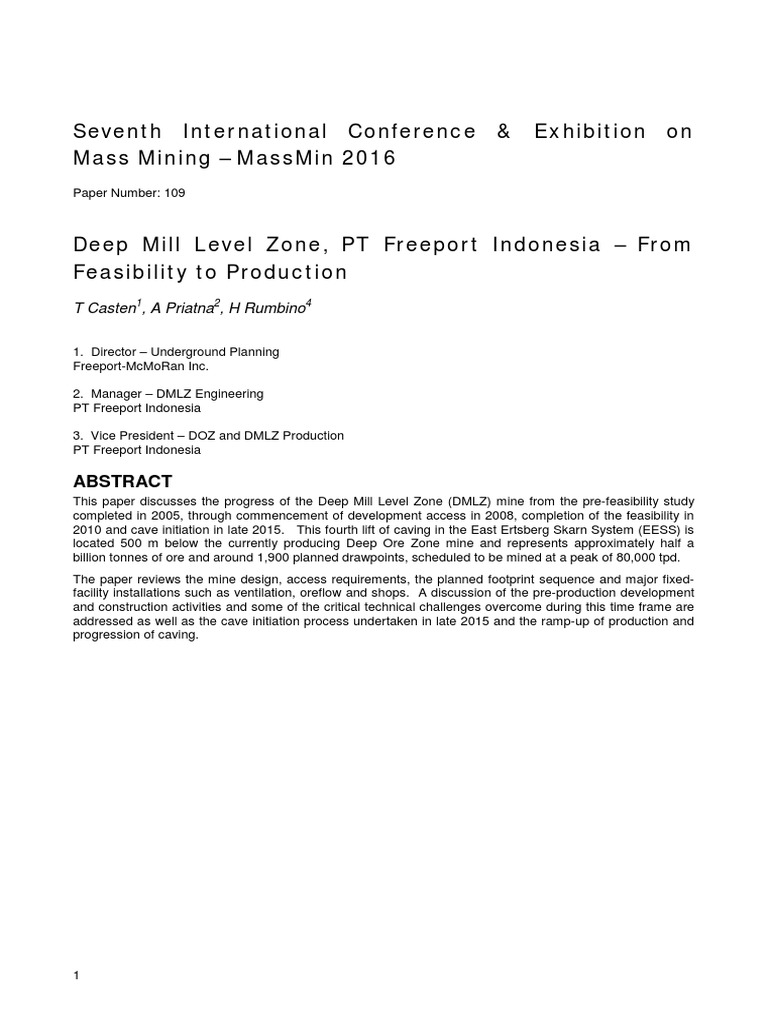 Seventh International Conference & Exhibition On Mass Mining - Massmin ...