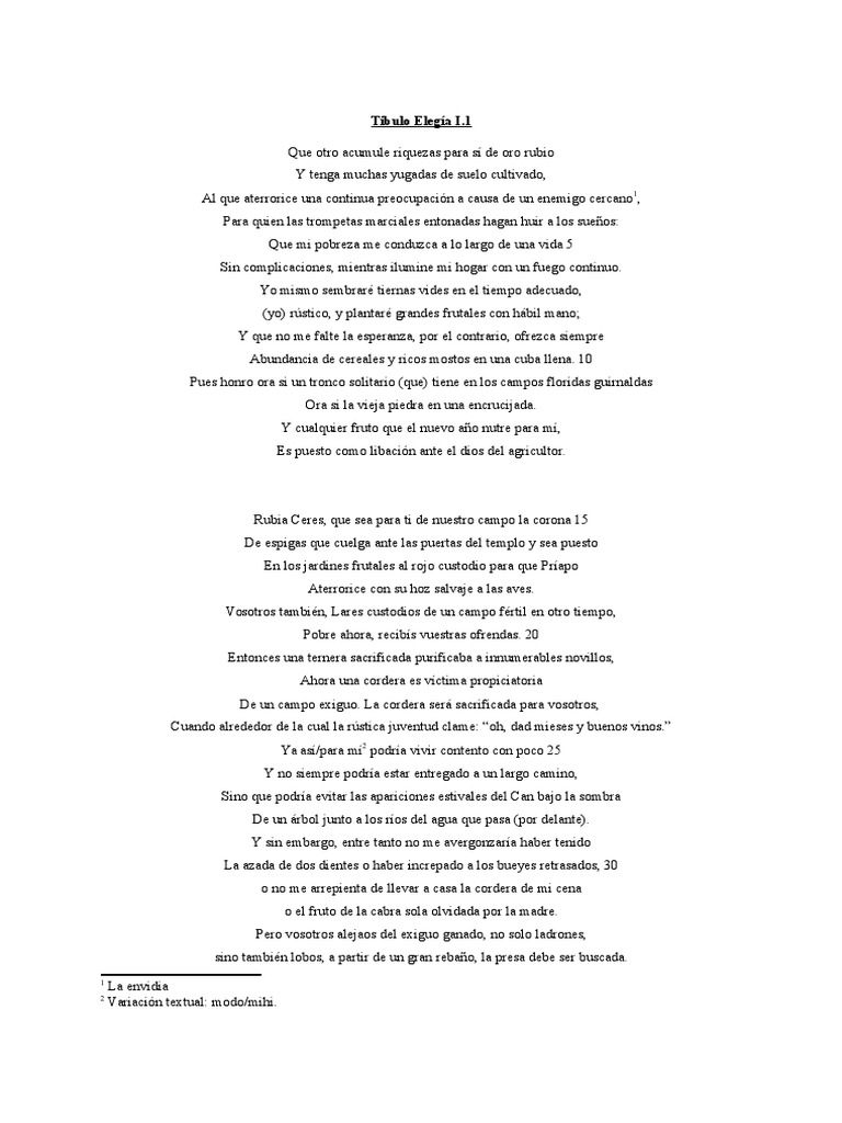 Tibulo Elegía I.1 Trad | PDF | Agricultura | Naturaleza